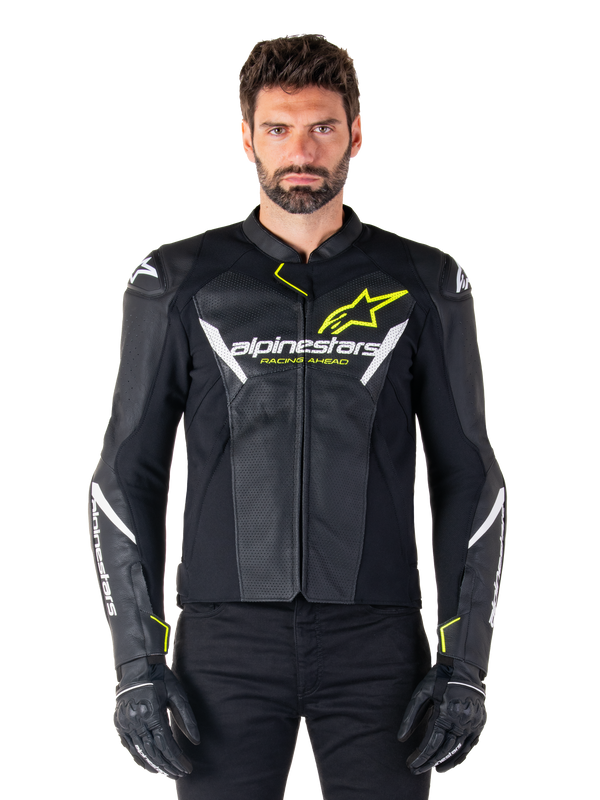 Faster V3 Airflow Leather Jacket - BLACK RACING/SPORT Jackets | Alpinestars