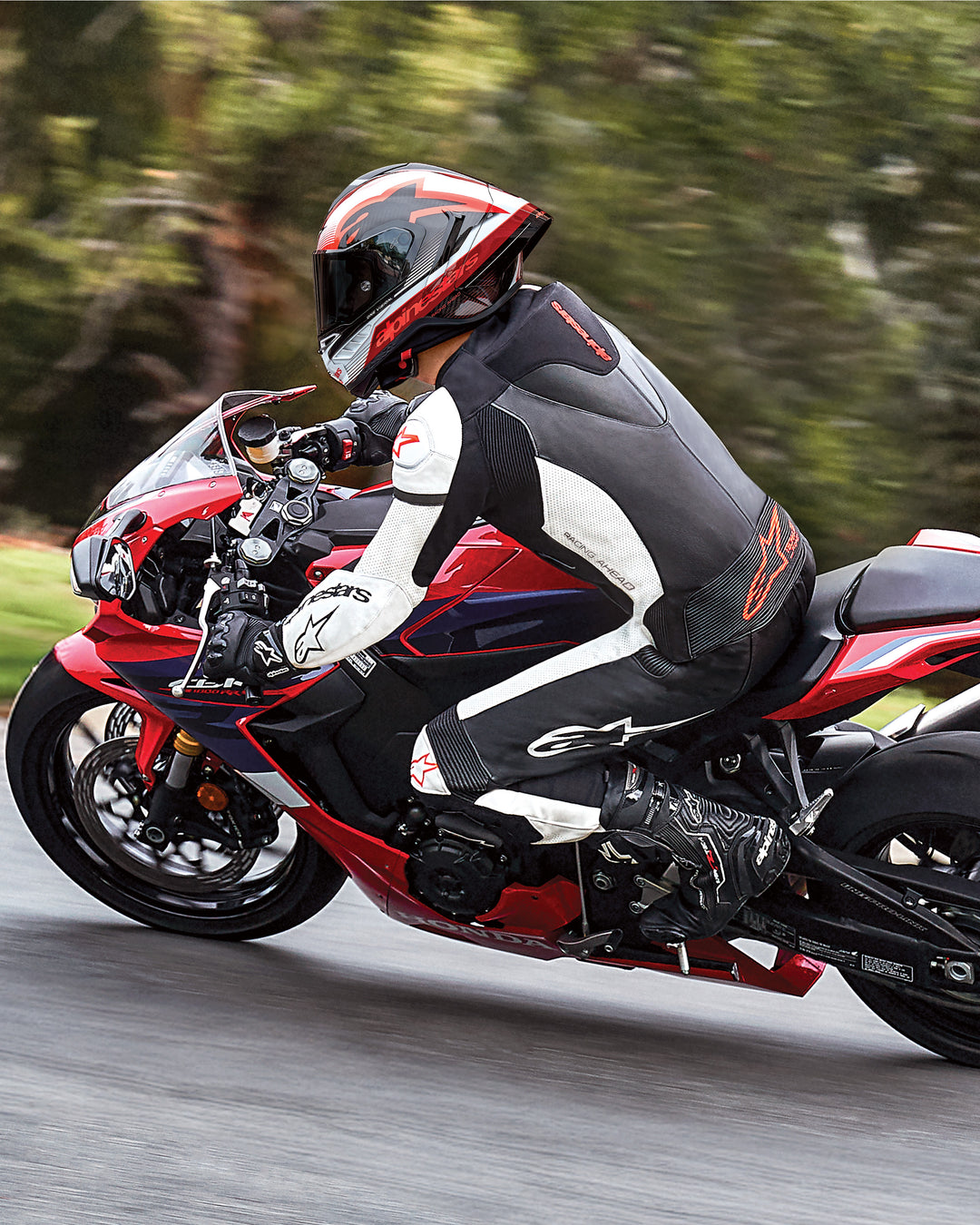 Gp Force Lurv 2-Piece Leather Suit - BLACK RACING/SPORT Suits